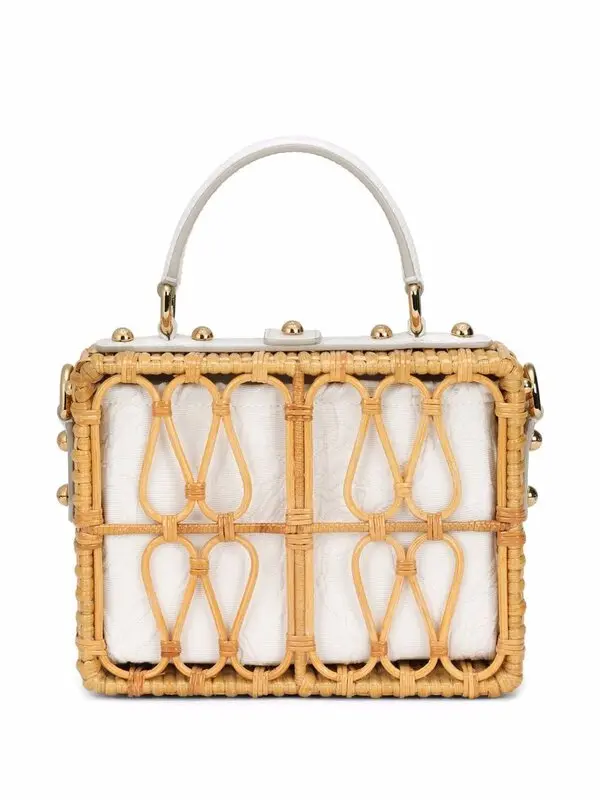 Dolce & Gabbana Dolce Box Wicker Top-handle Bag