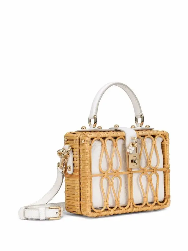 Dolce & Gabbana Dolce Box Wicker Top-handle Bag
