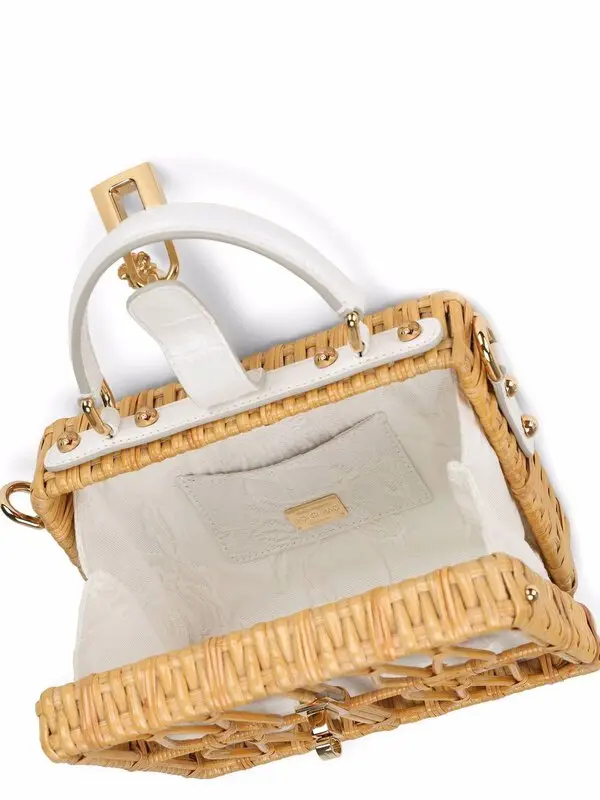 Dolce & Gabbana Dolce Box Wicker Top-handle Bag