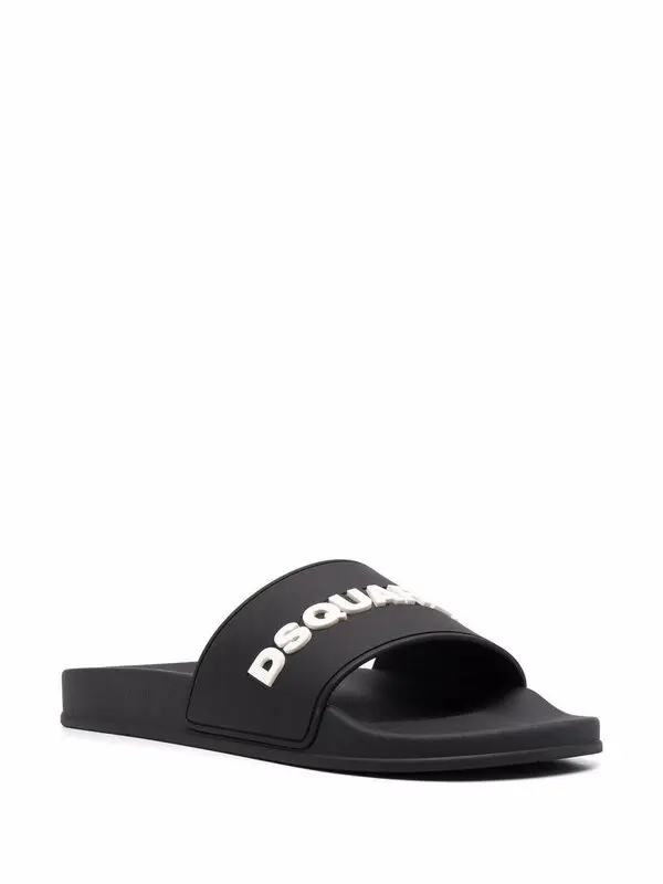 Dsquared2 Embossed Logo Slides - Black