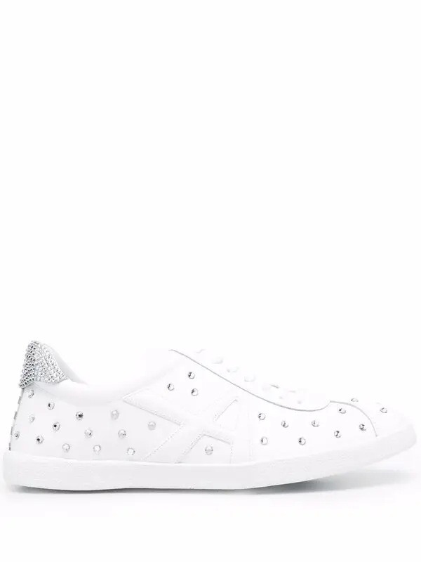 AQUAZZURA Crystal-embellished Leather Sneakers