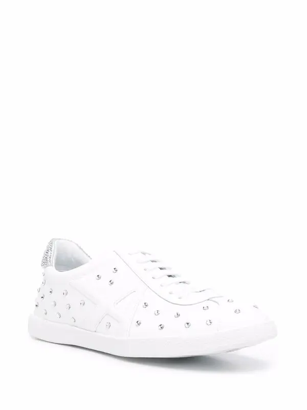 AQUAZZURA Crystal-embellished Leather Sneakers