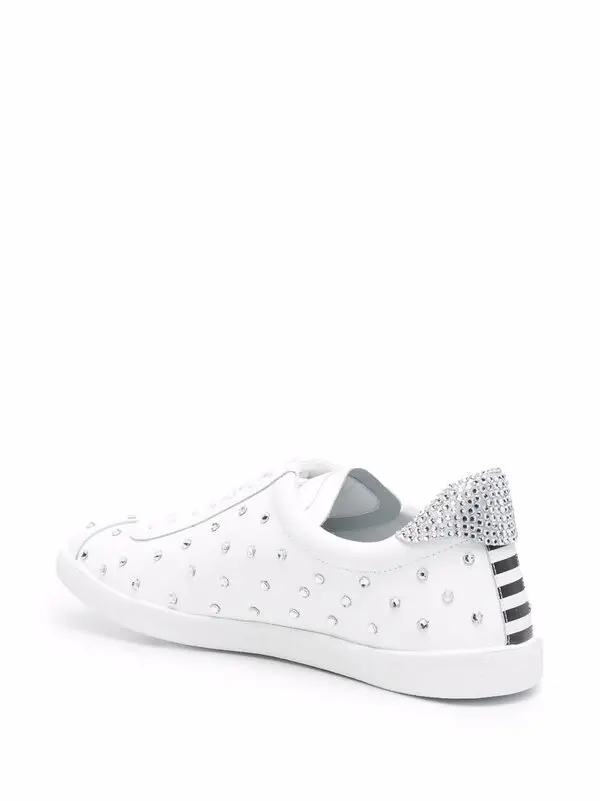 AQUAZZURA Crystal-embellished Leather Sneakers
