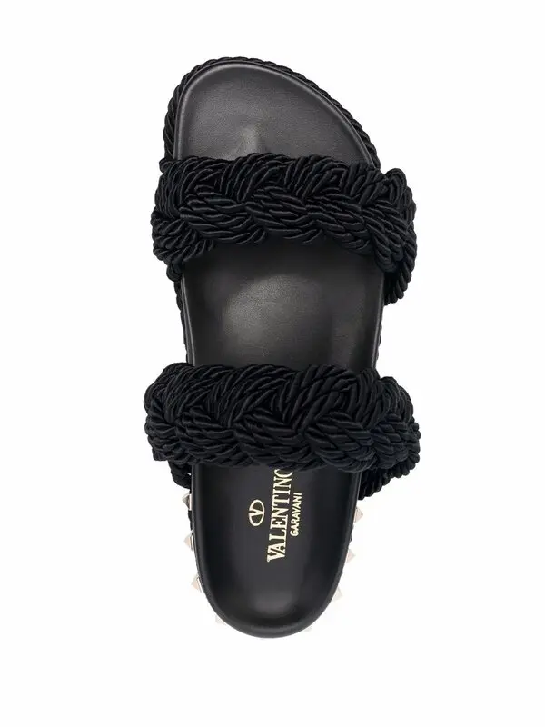 Valentino Garavani Rockstud Rope Sandals