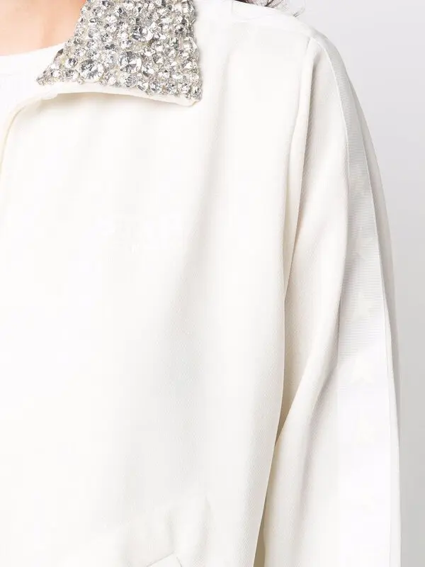 GOLDEN GOOSE Zipped Sweatshirt With Crystal Embellishments