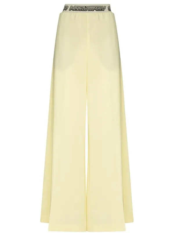 Stella McCartney Logo-waistband Palazzo Trousers - Yellow