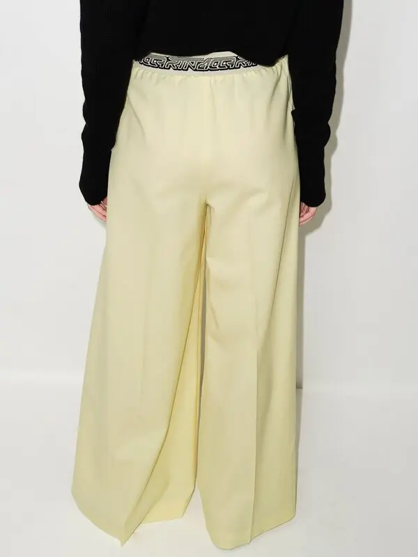 Stella McCartney Logo-waistband Palazzo Trousers - Yellow