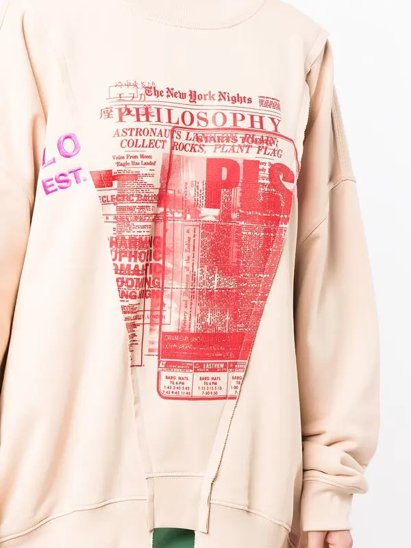 Philosophy Di Lorenzo Serafini Deconstructed Graphic Print Sweatshirt
