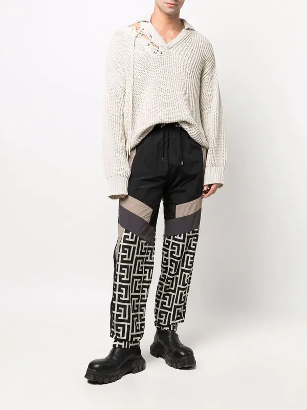 Balmain Colour-blocked Monogram Track Pants