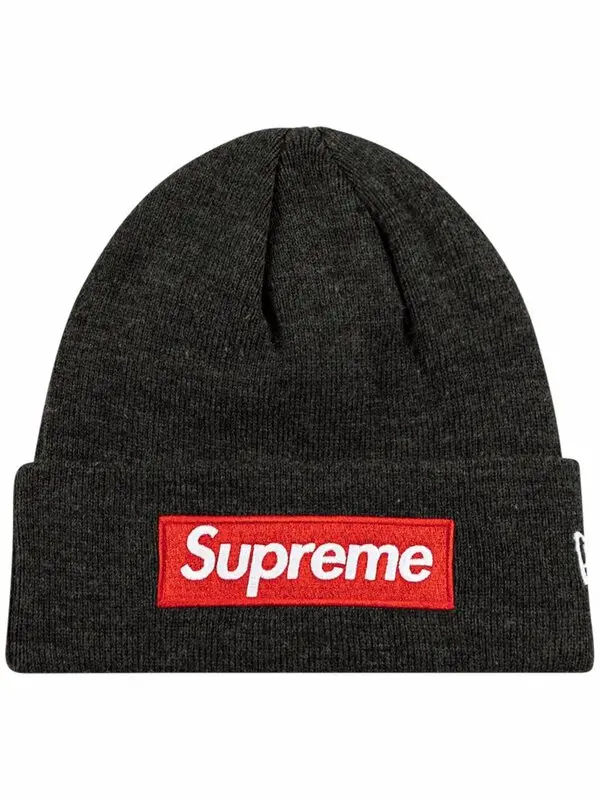 Supreme X New Era Box Logo Knitted Beanie - Grey