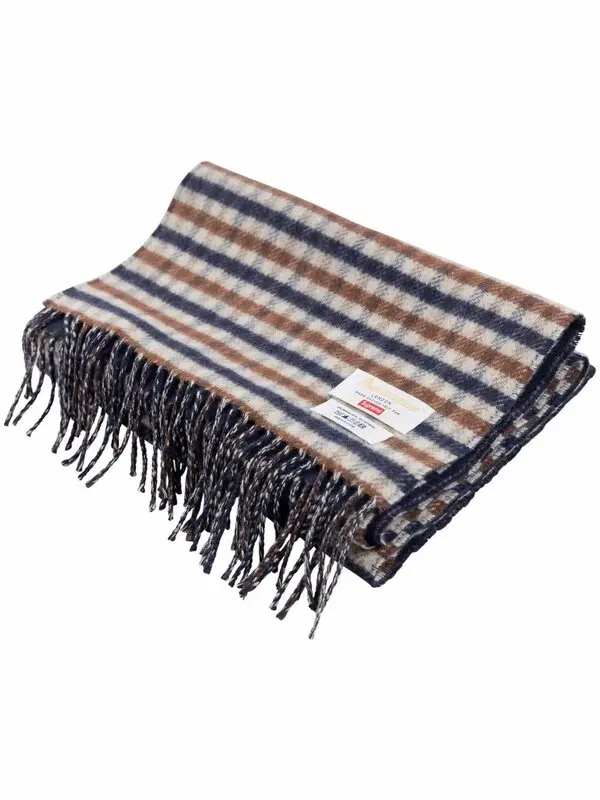 Supreme X Aquascutum Club Check Scarf - Blue | Editorialist