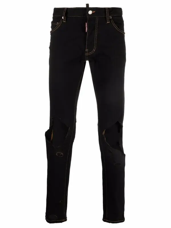 Dsquared2 Distressed Slim Jeans - Black