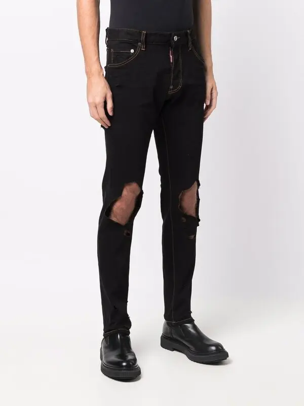 Dsquared2 Distressed Slim Jeans - Black
