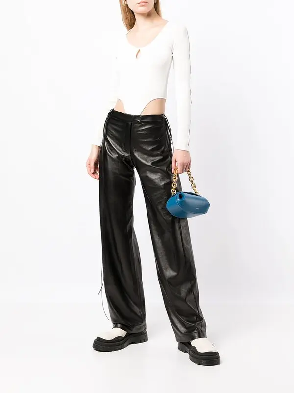 AYA MUSE Volterra Leather Wide-leg Trousers