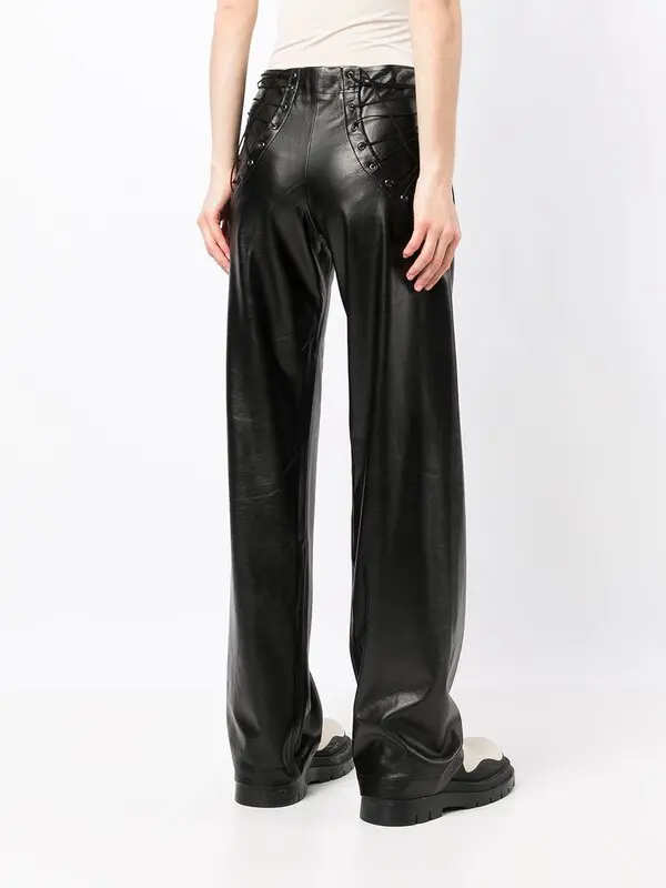 AYA MUSE Volterra Leather Wide-leg Trousers