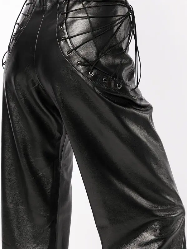 AYA MUSE Volterra Leather Wide-leg Trousers