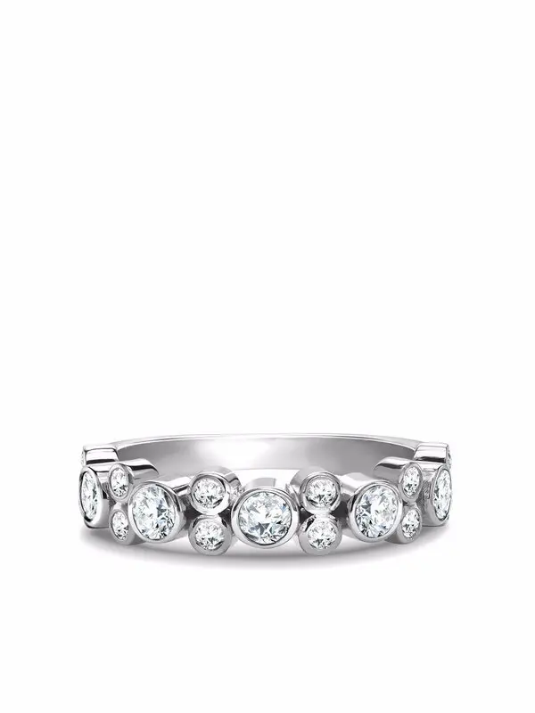 PRAGNELL 18kt White Gold Diamond Band Ring - Silver