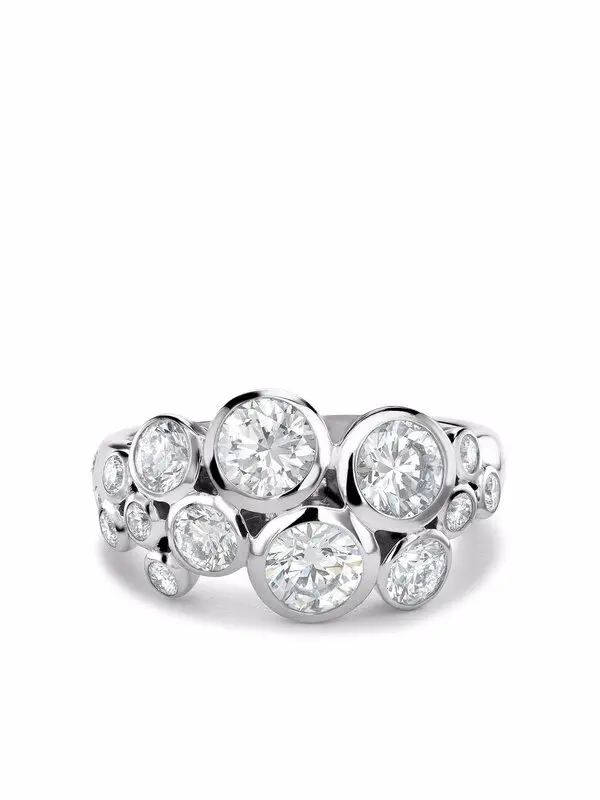PRAGNELL 18kt White Gold Diamond Bubbles Ring - Silver