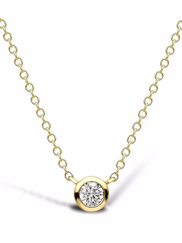 PRAGNELL 18kt Yellow Diamond Solitaire Pendant Necklace - Gold
