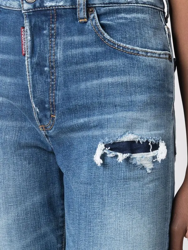 Dsquared2 Distressed Straight-leg Jeans