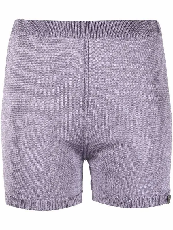 1017 Alyx 9sm Metallic-thread Knitted Shorts - Purple