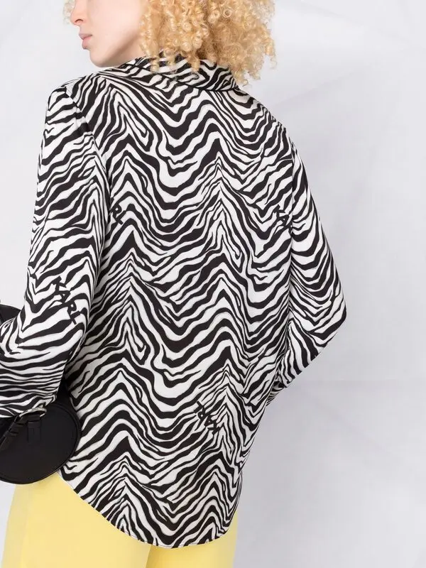 Karl Lagerfeld Zebra Print Long Sleeve Shirt
