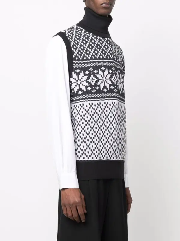 FUMITO GANRYU Embroidered Roll-neck Sleeveless Jumper