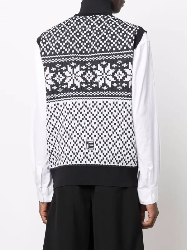 FUMITO GANRYU Embroidered Roll-neck Sleeveless Jumper