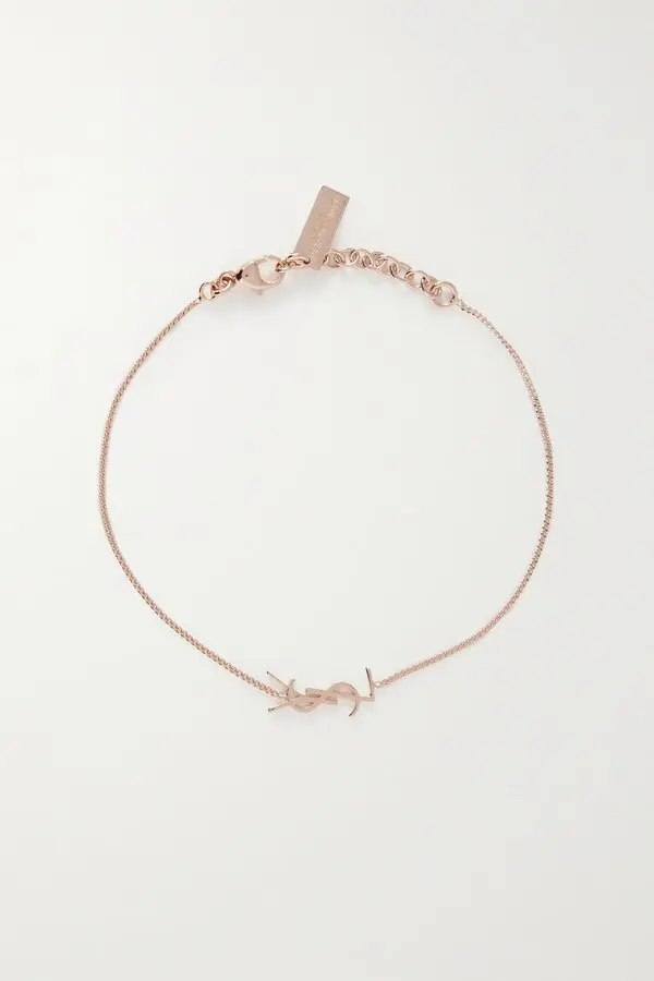 Saint Laurent Gold-tone Bracelet - Pink