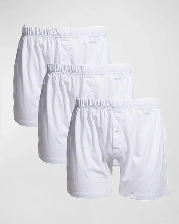 2(X)Ist Apos;s 3-pack Pima Cotton Knit Boxers - White