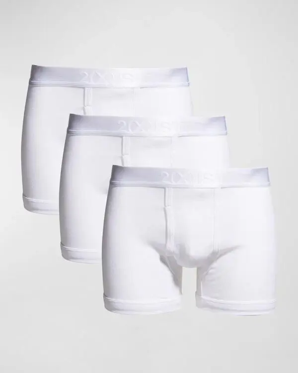 2(X)Ist Apos;s 3-pack Pima Cotton Boxer Briefs - White