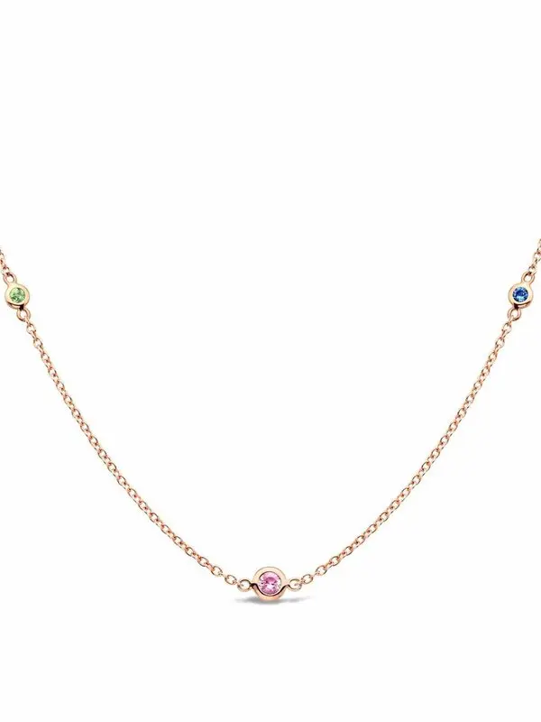 PRAGNELL 18kt Rose Gold Rainbow Sapphire Necklace - Pink