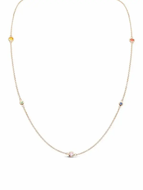 PRAGNELL 18kt Rose Gold Rainbow Sapphire Necklace