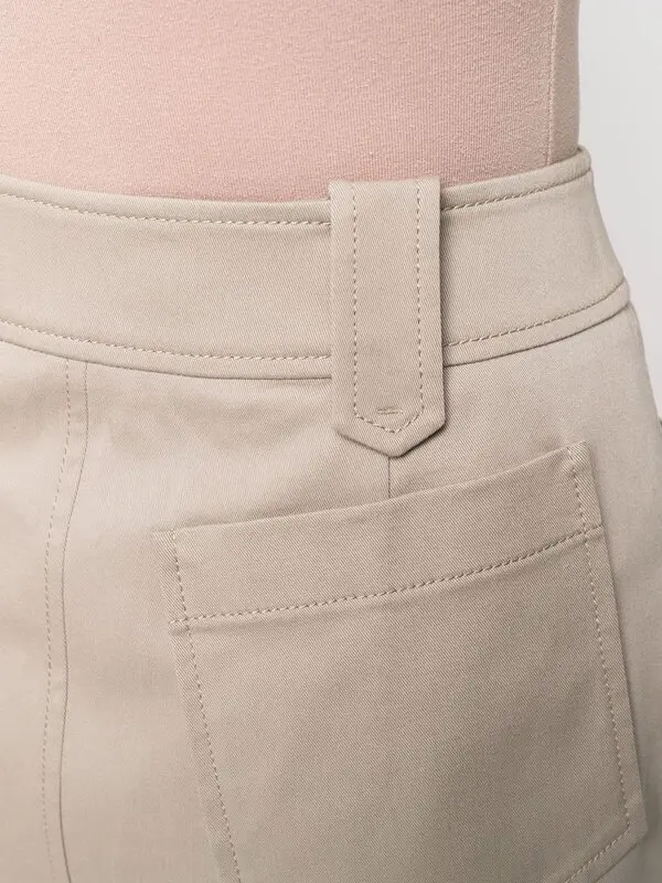 Alberta Ferretti Four-pocket Cotton A-line Skirt