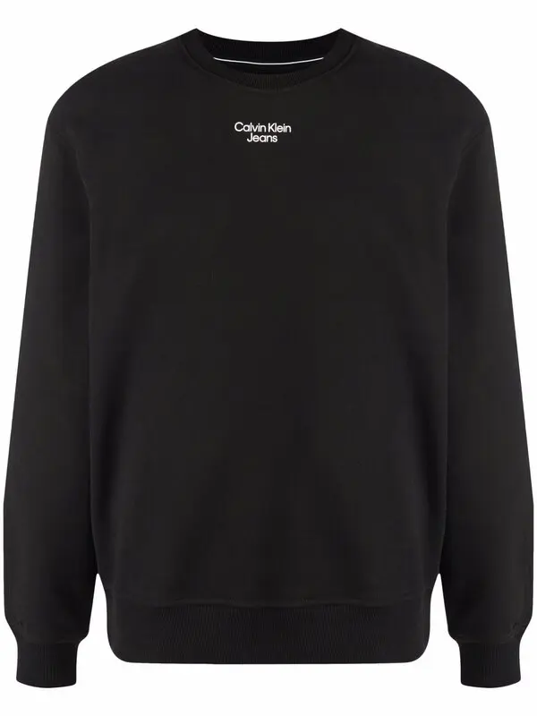 Calvin Klein Logo-print Cotton Sweatshirt - Black