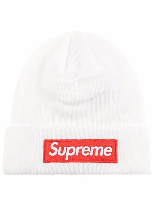 Supreme X New Era Box Logo Beanie - White