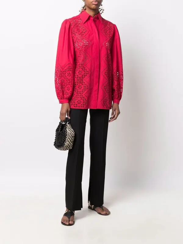 Alberta Ferretti Embroidered Cotton-blend Shirt