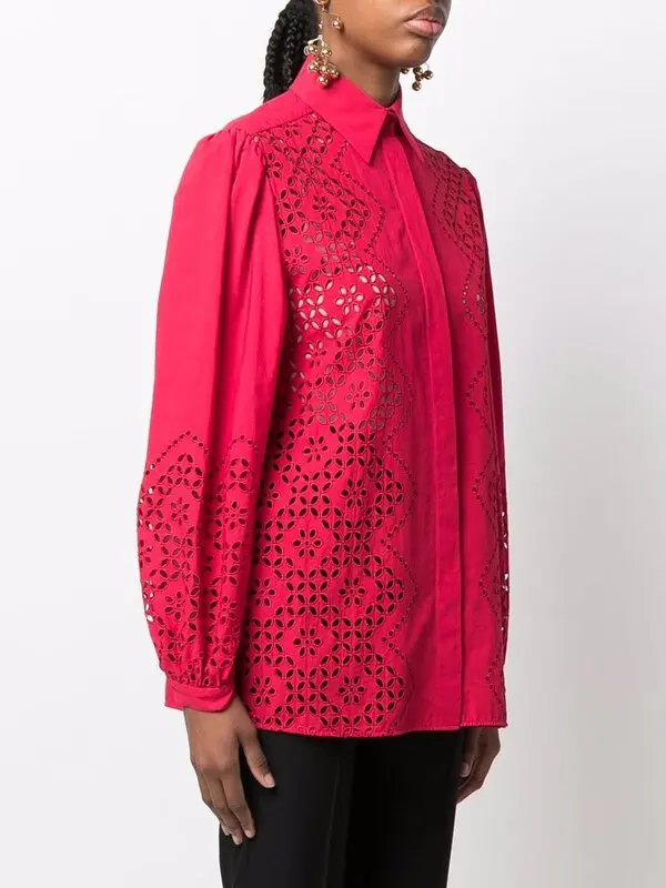 Alberta Ferretti Embroidered Cotton-blend Shirt