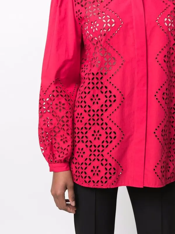 Alberta Ferretti Embroidered Cotton-blend Shirt
