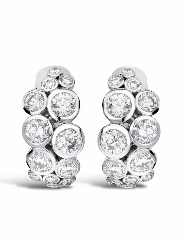 PRAGNELL 18kt White Gold Diamond Hoop Earrings