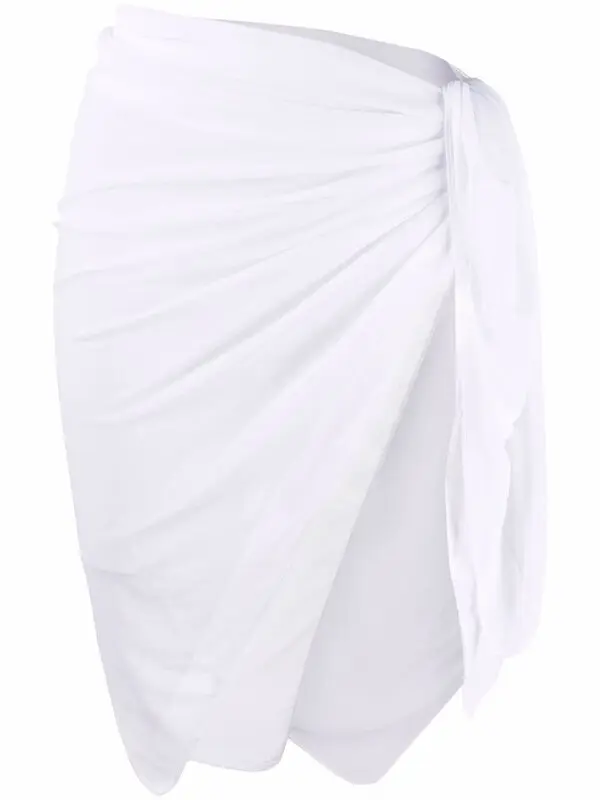 FISICO Sheer Wrap-around Sarong - White