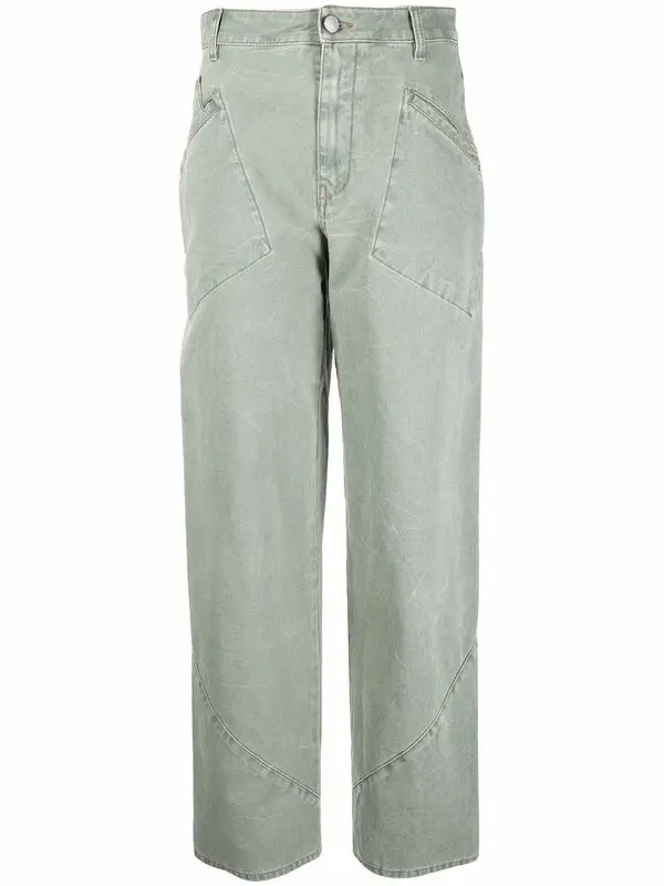 Alberta Ferretti High-waisted Cotton Trousers