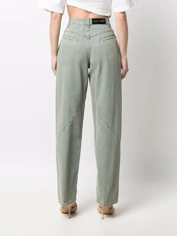 Alberta Ferretti High-waisted Cotton Trousers