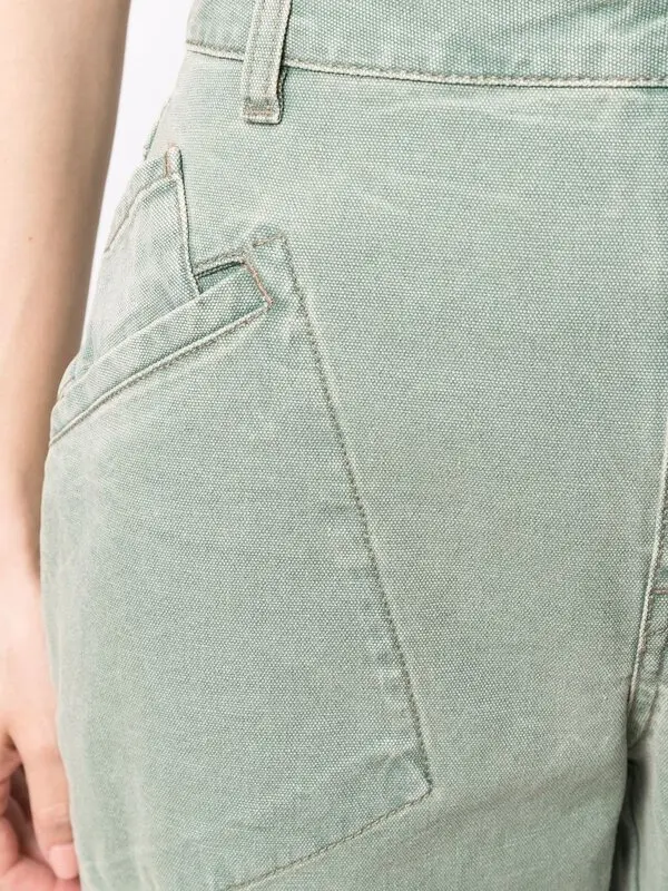 Alberta Ferretti High-waisted Cotton Trousers