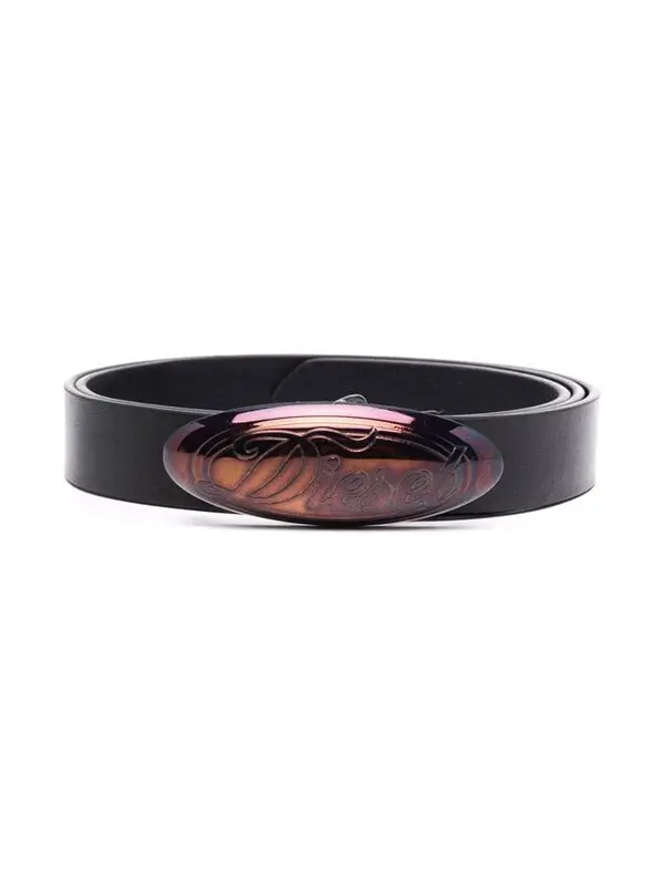 DIESEL® Logo-buckle Leather Belt