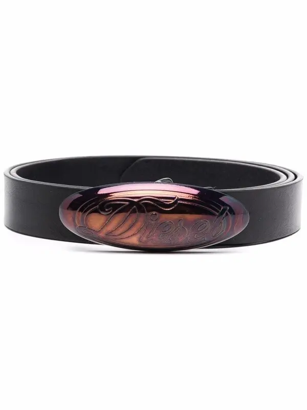 DIESEL® Logo-buckle Leather Belt