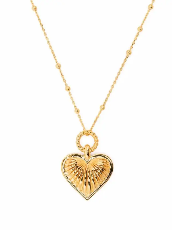 MISSOMA Ridge Heart Charm Necklace - Gold