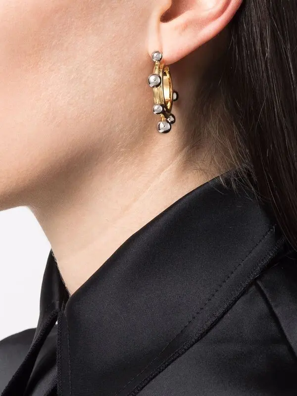 MISSOMA Two-tone Medium Sphere Hoop Earrings - Gold