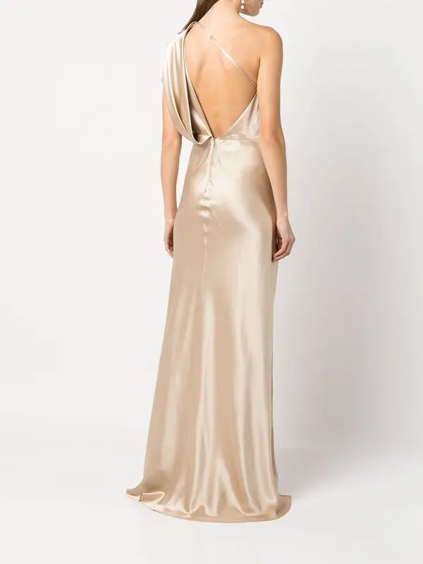 Michelle Mason Asymmetric Gown - Brown