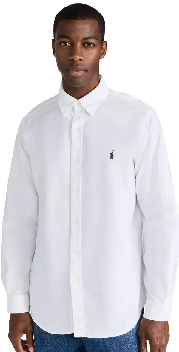 Ralph Lauren Custom-Fit Garment Dyed Oxford Shirt - White